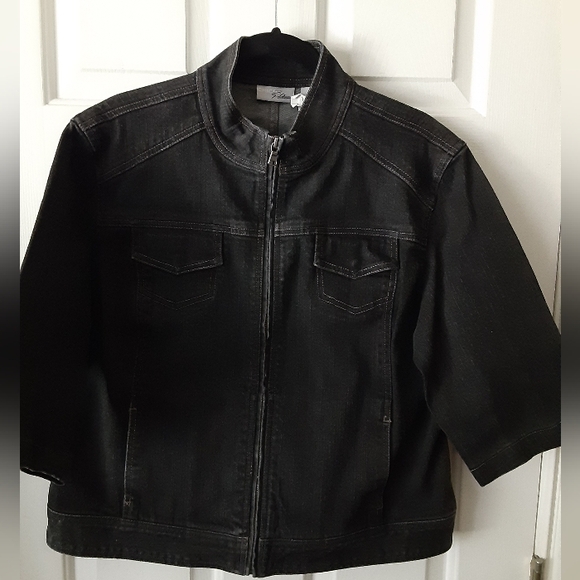 Chico's | Jackets & Coats | Chico Denim Jacket Chico Size 3 Black ...